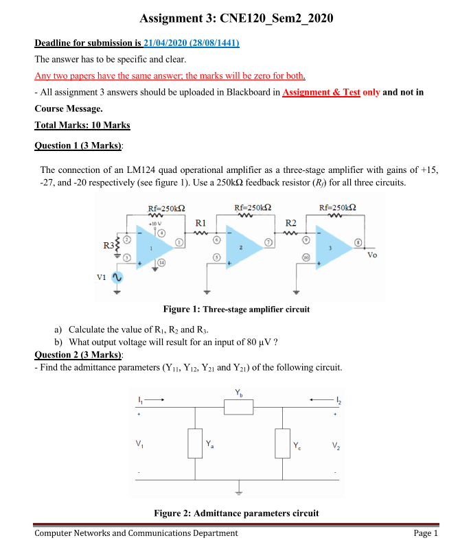 Solved The connection of an LM124 quad operational amplifier | Chegg.com