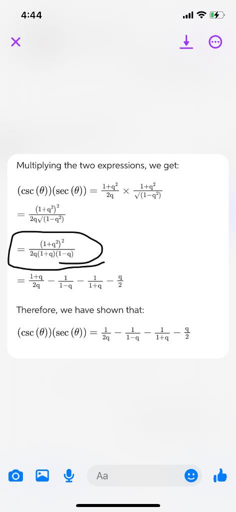 Multiplying the two expressions, we get: | Chegg.com