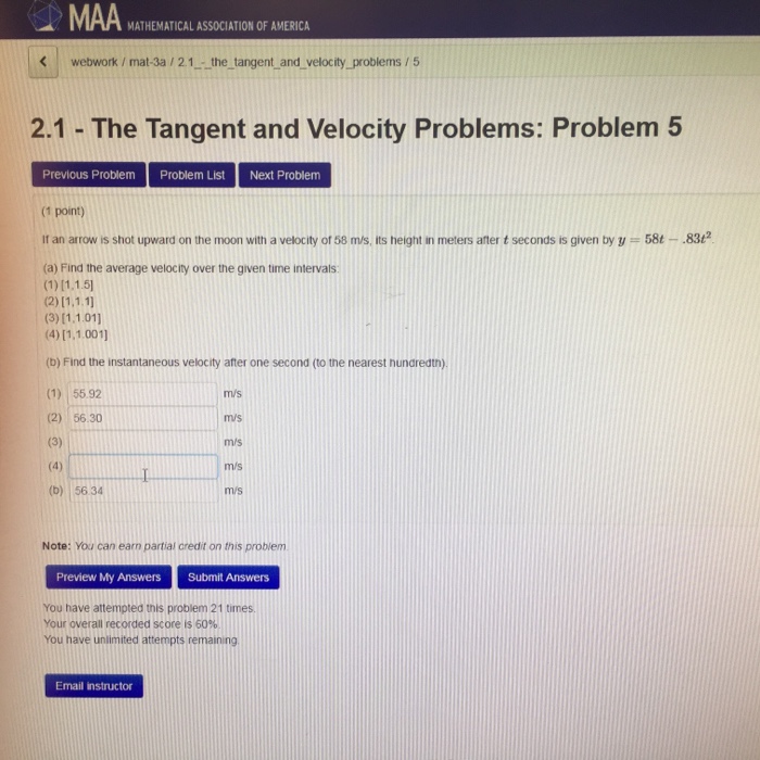 Solved MATHEMATICAL ASSOCIATION OF AMERICA webwork / mat-3a | Chegg.com
