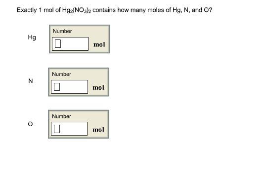 Solved Exactly 1 mol of Hg2(NO3)2 contains how many moles of | Chegg.com