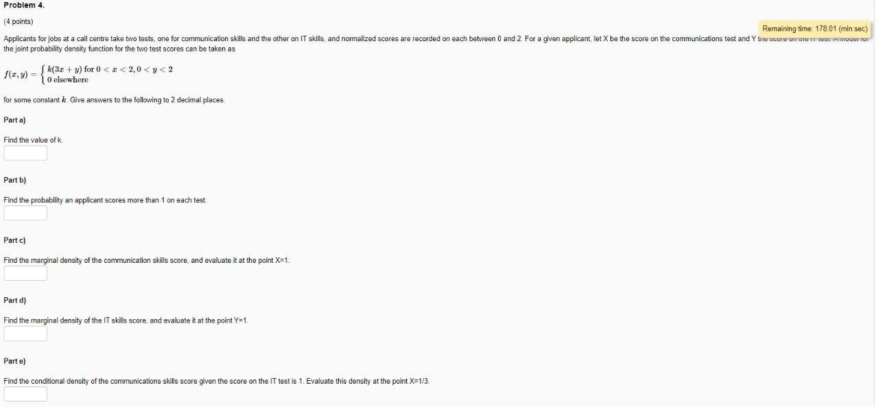 Solved Problem 4. (4 points) Remaining time 178.01 (min sec) | Chegg.com