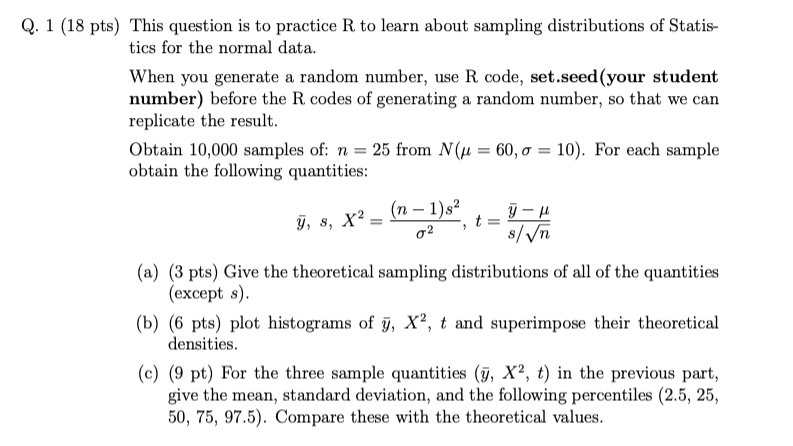 Solved Q. 1 (18 pts) This question is to practice R to learn | Chegg.com