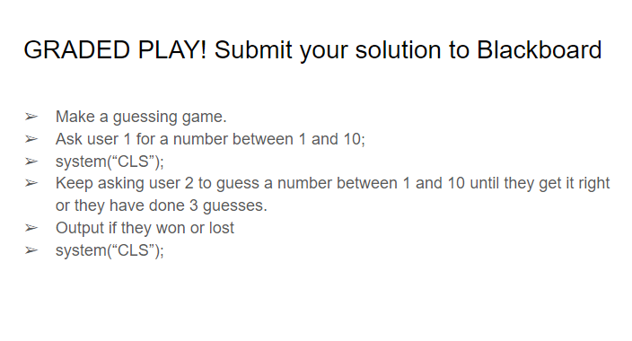 Solved GRADED PLAY! Submit your solution to Blackboard - | Chegg.com