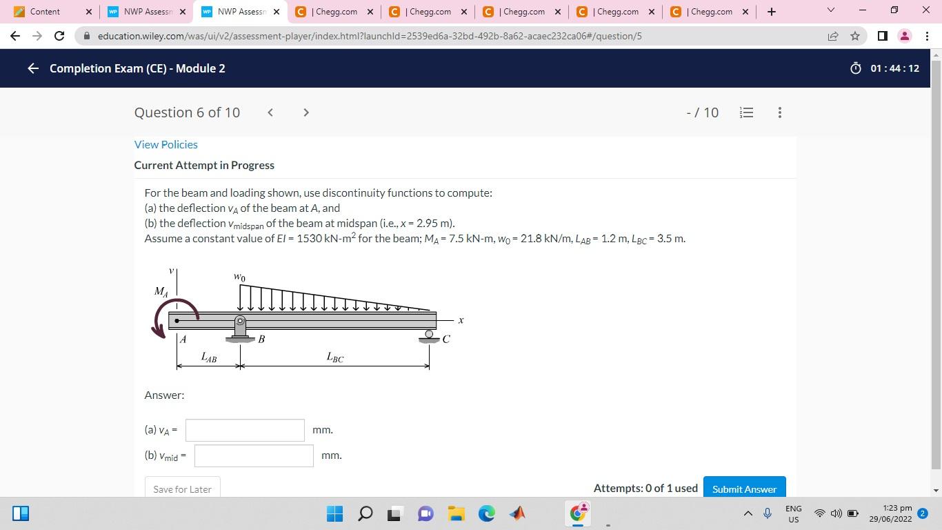 Solved T Content WP NWP Assessm X WP NWP Assessn x | Chegg.com