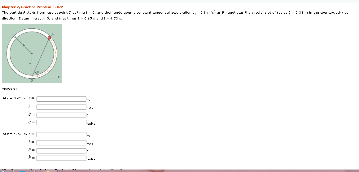 Solved Chapter 2, Practice Problem 2/072 The particle P | Chegg.com