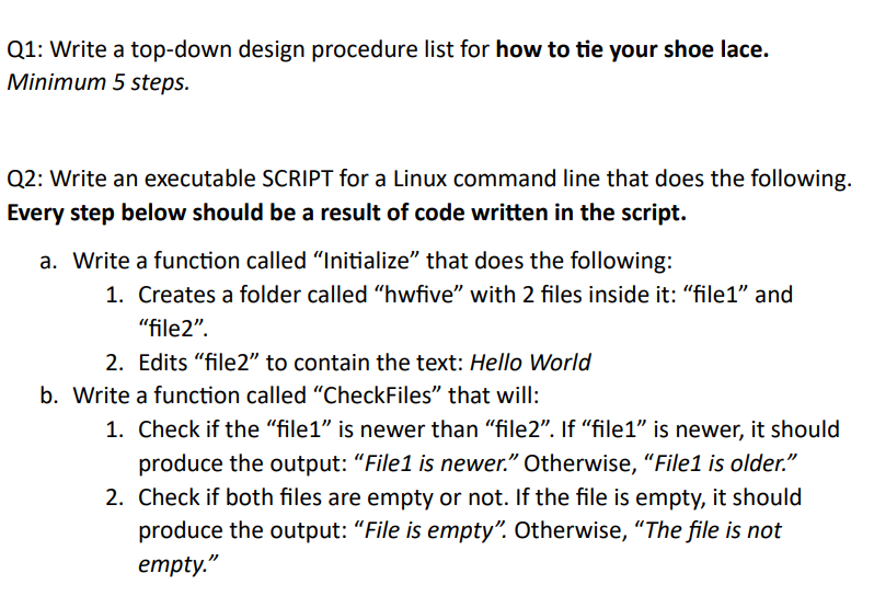 Solved Q1: Write a top-down design procedure list for how to | Chegg.com