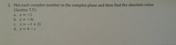 Solved Plot each complex number in the complex plane and | Chegg.com