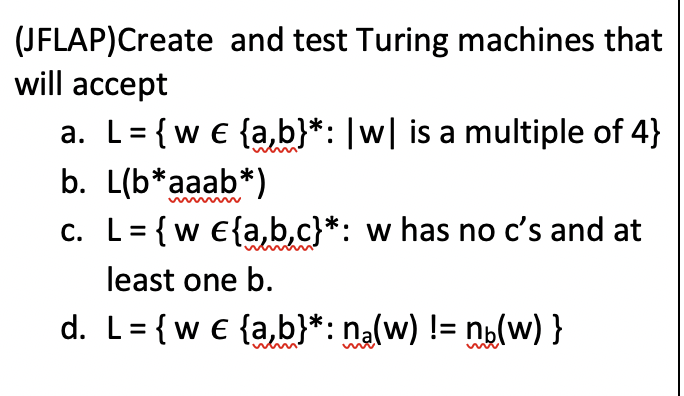 (JFLAP)Create and test Turing machines that will | Chegg.com