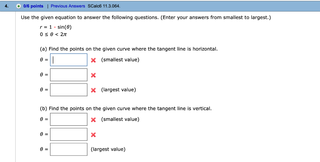 Solved 4. 0/6 points | Previous Answers SCalc6 11.3.064 Use | Chegg.com Solved 4. 0/6 points | Previous Answers SCalc6 11.3.064 Use | Chegg.com