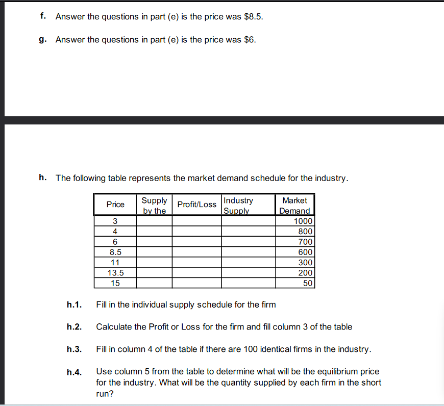 Solved 1 Perfect Competition. A perfectly competitive firm | Chegg.com