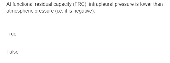 Solved At functional residual capacity ( FRC ), | Chegg.com