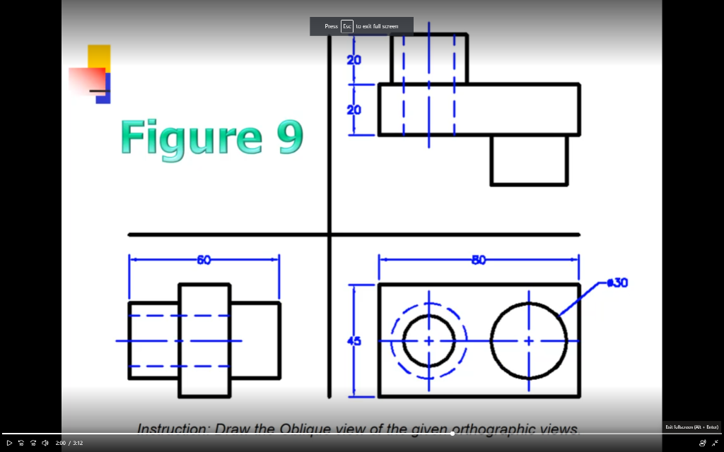 Solved ISOMETRIC VIEW OF THE GIVEN ORTHOGRAPHIC | Chegg.com