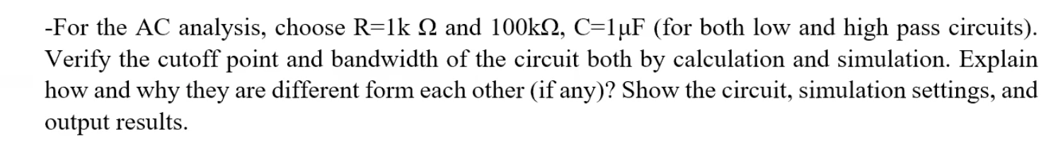 .ac dec 100 1 1000 R2 input output R1 100k C1 50 1E-6 | Chegg.com