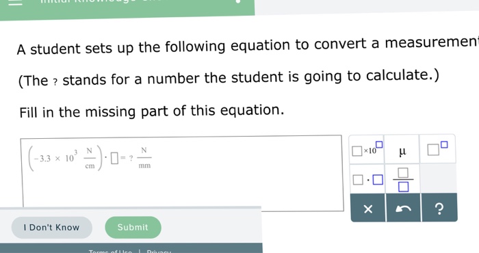 Solved A student sets up the following equation to convert a | Chegg.com