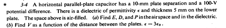 Solved *3-4 A horizontal parallel-plate capacitor has a | Chegg.com
