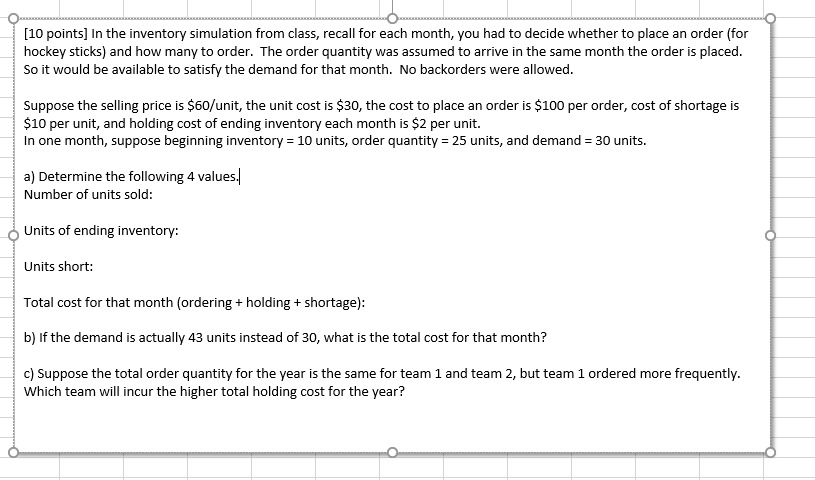 Solved This is a supply-chain question. You can use excel to | Chegg.com