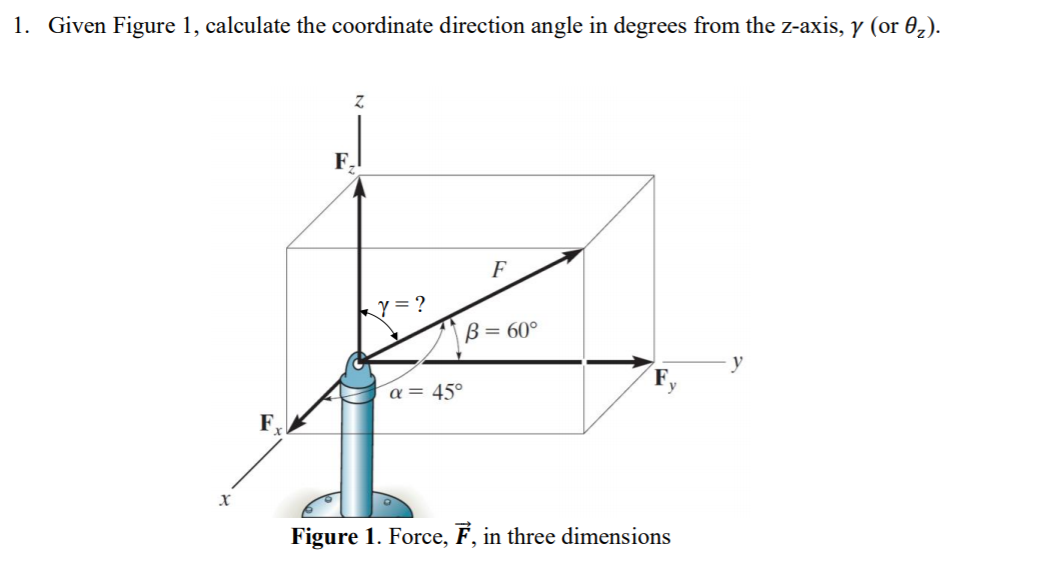 Solved 1. Given Figure 1, calculate the coordinate direction | Chegg.com