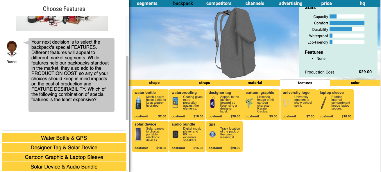 Solved segments backpack competitors channels advertising | Chegg.com