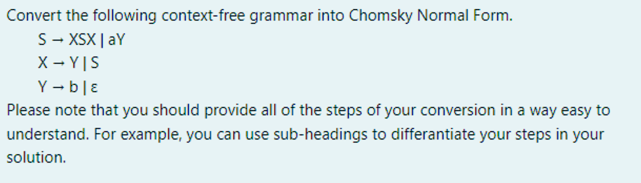Solved Convert the following context-free grammar into | Chegg.com