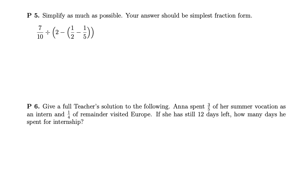 Solved P 5. Simplify as much as possible. Your answer should | Chegg.com