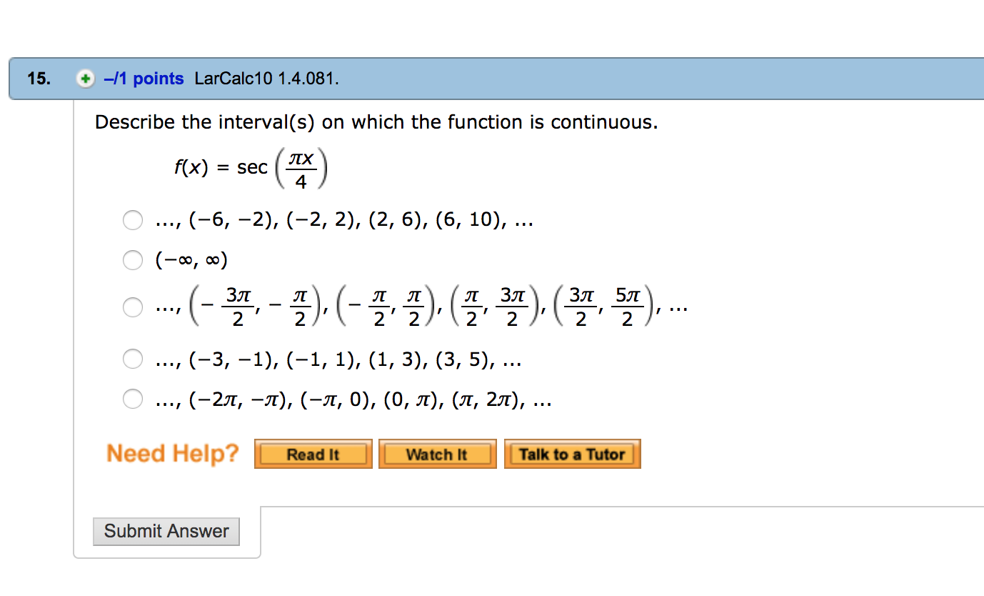 Solved -/1 points LarCalc10 1.4.061 7 Find the constant a | Chegg.com