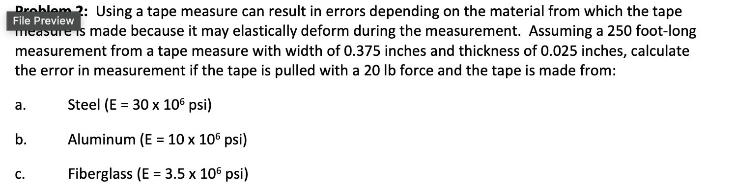 Solved Using a tape measure can result in errors depending | Chegg.com