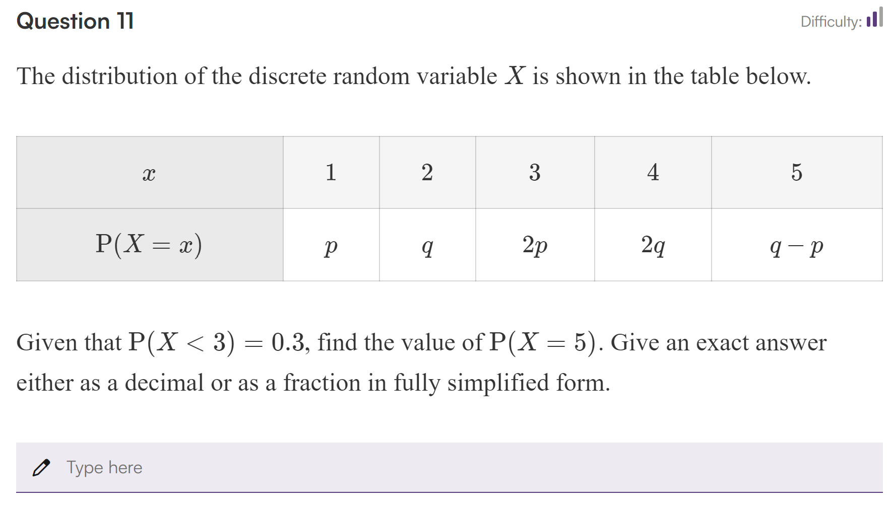 Solved The distribution of the discrete random variable X is | Chegg.com