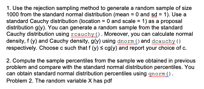 Solved Using R to solve Problem 1. The normal distribution | Chegg.com