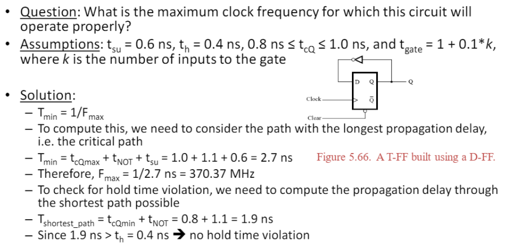 Solved . Question: What is the maximum clock frequency for | Chegg.com