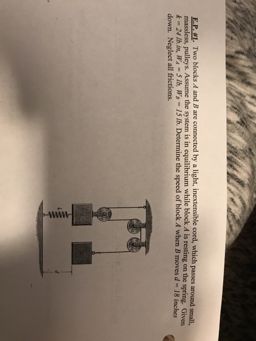 Solved by a light, inextensible cord, which passes around | Chegg.com