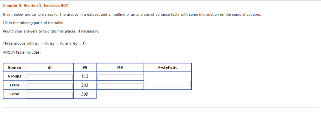 Solved Chapter 8, Section 1, Exercise 007 Given below are | Chegg.com