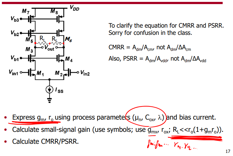Solved Vi 7 Vi b3 To clarify the equation for CMRR and PSRR. | Chegg.com
