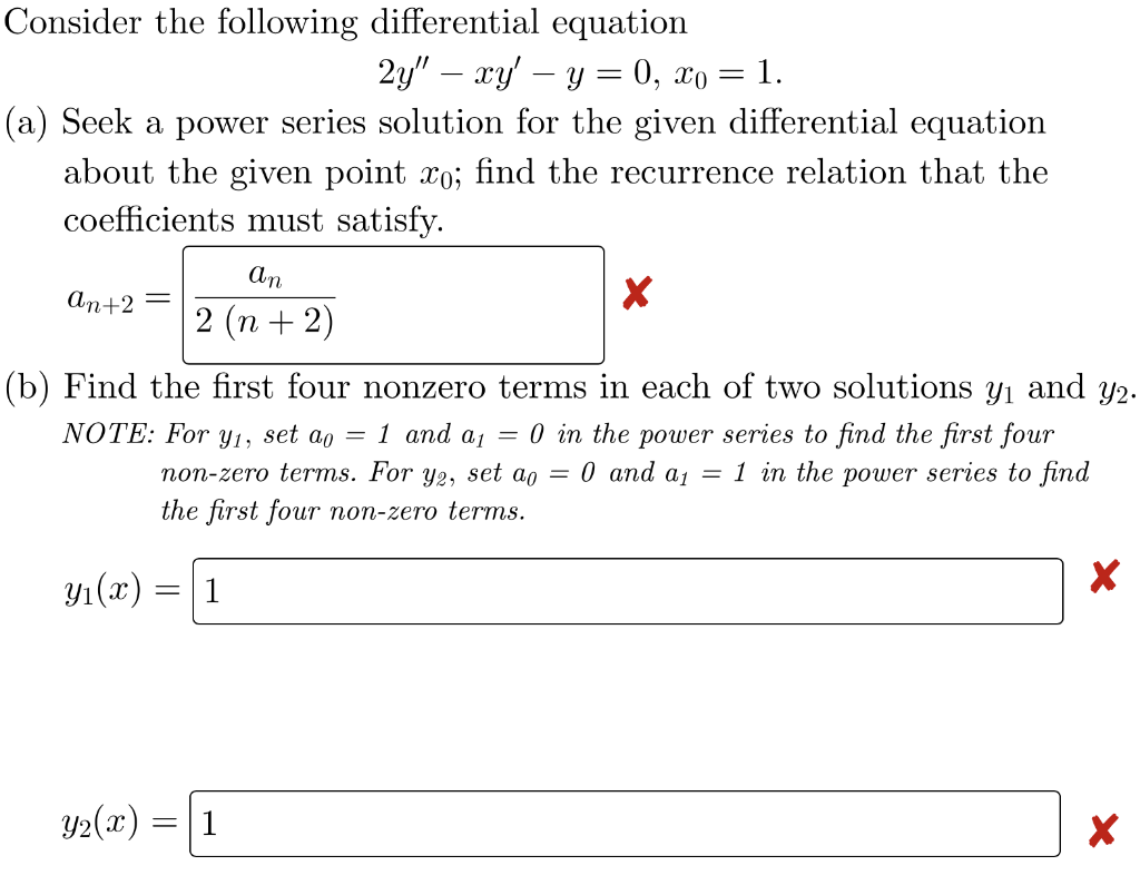 Solved = Consider the following differential equation 2y" – | Chegg.com
