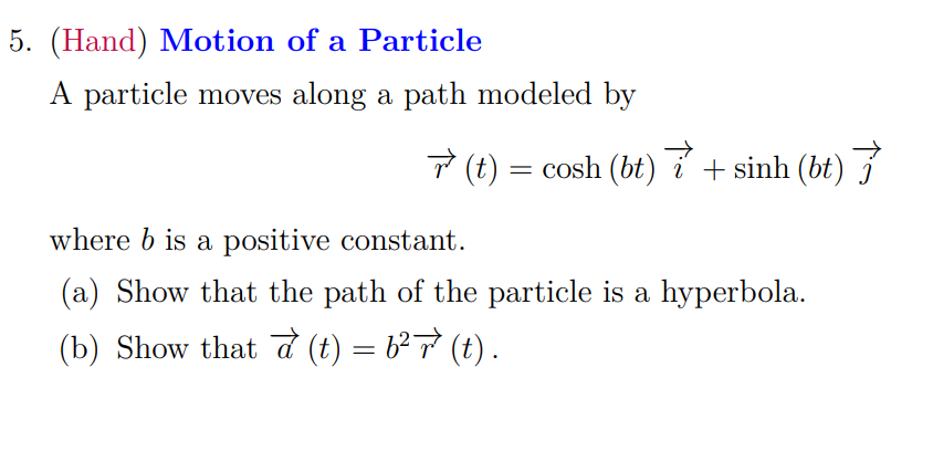 Solved (Hand) Motion of a Particle A particle moves along a | Chegg.com