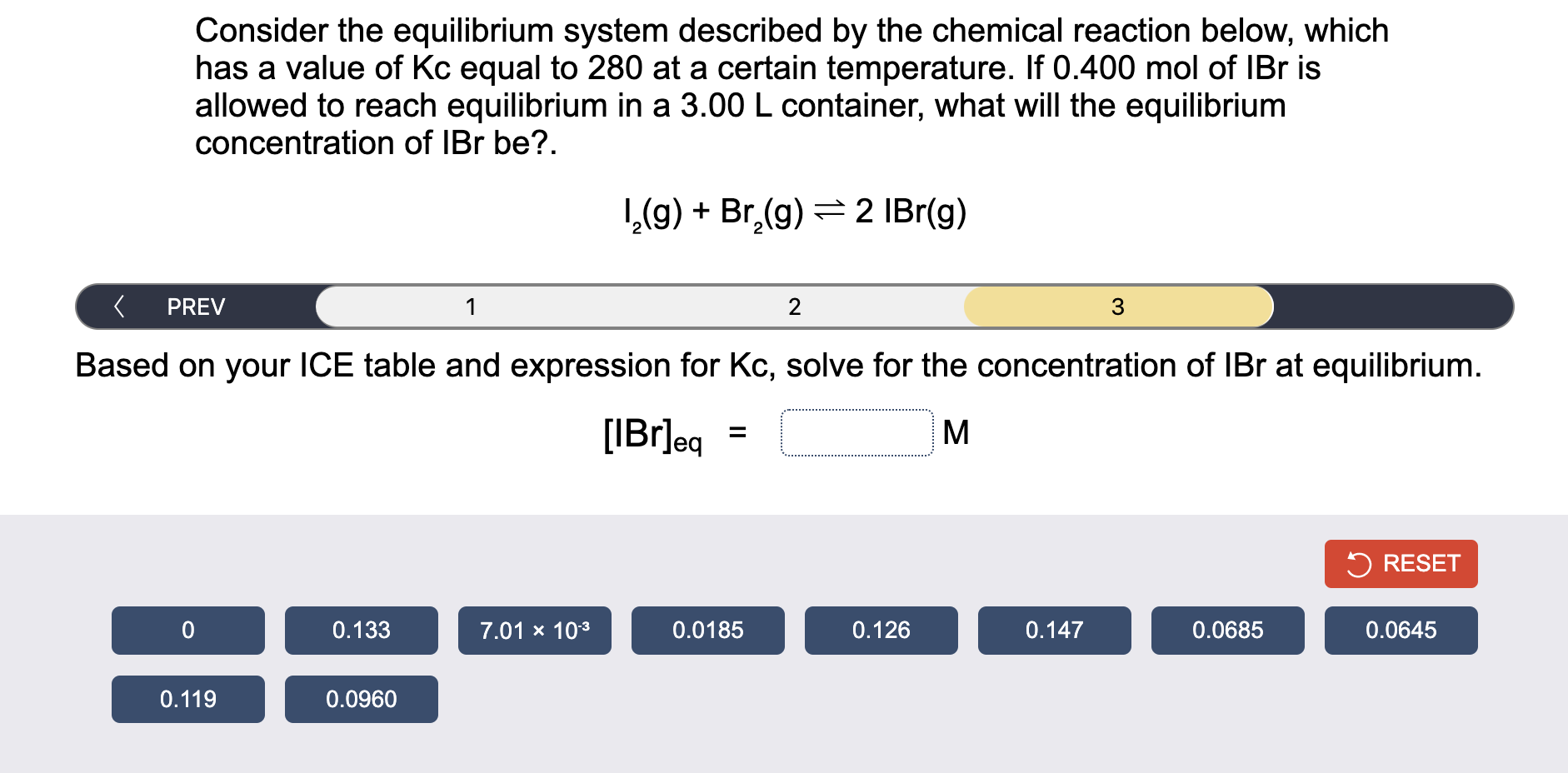 Solved Consider the equilibrium system described by the | Chegg.com