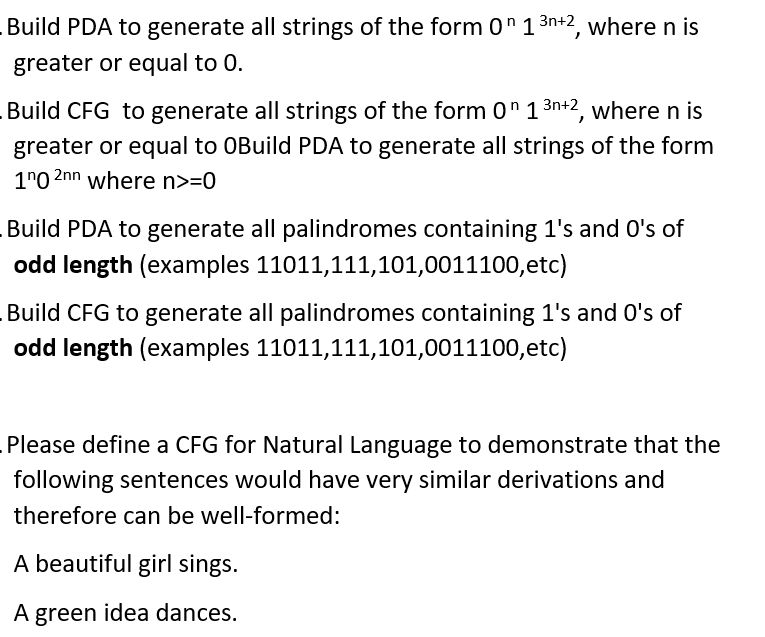 Solved Build PDA to generate all strings of the form | Chegg.com
