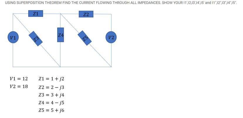 Solved Using Superposition Theorem Find The Current Flowing