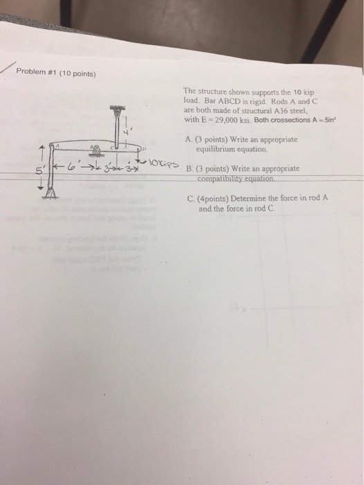 Solved Problem #1 (10 points) The structure shown supports | Chegg.com Solved Problem #1 (10 points) The structure shown supports | Chegg.com