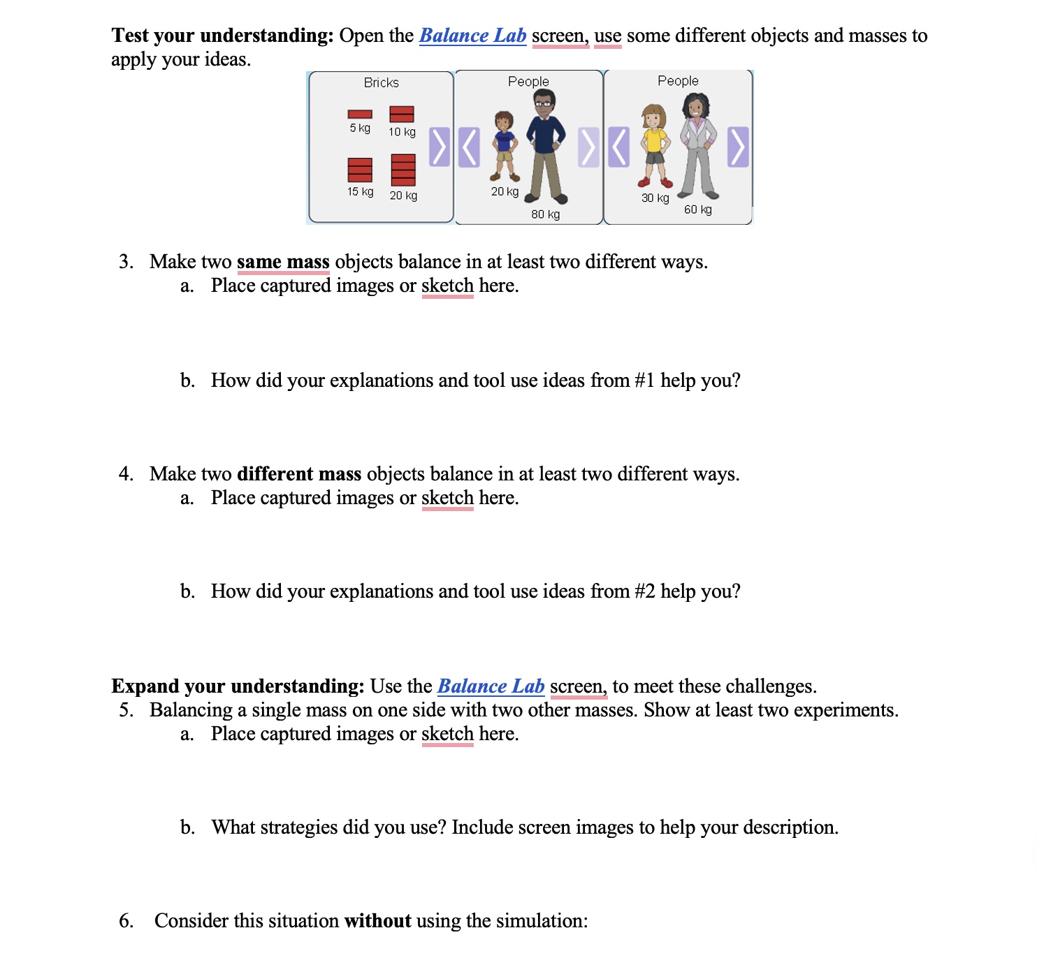 Solved Test your understanding: Open the Balance Lab screen, | Chegg.com