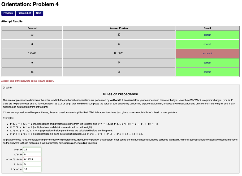 Solved Orientation: Problem 4 Previous Problem List Next | Chegg.com