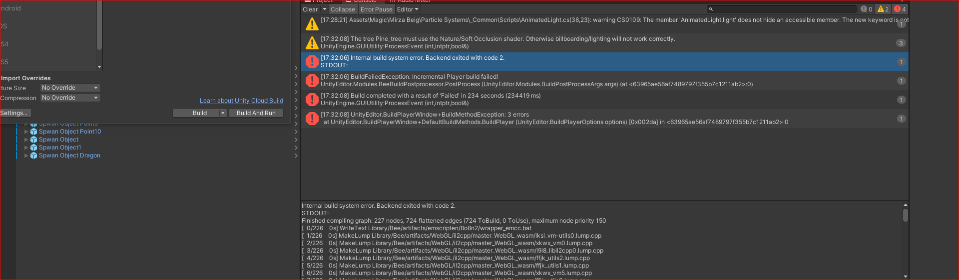 I need to build my game in a WEBGL form, without | Chegg.com