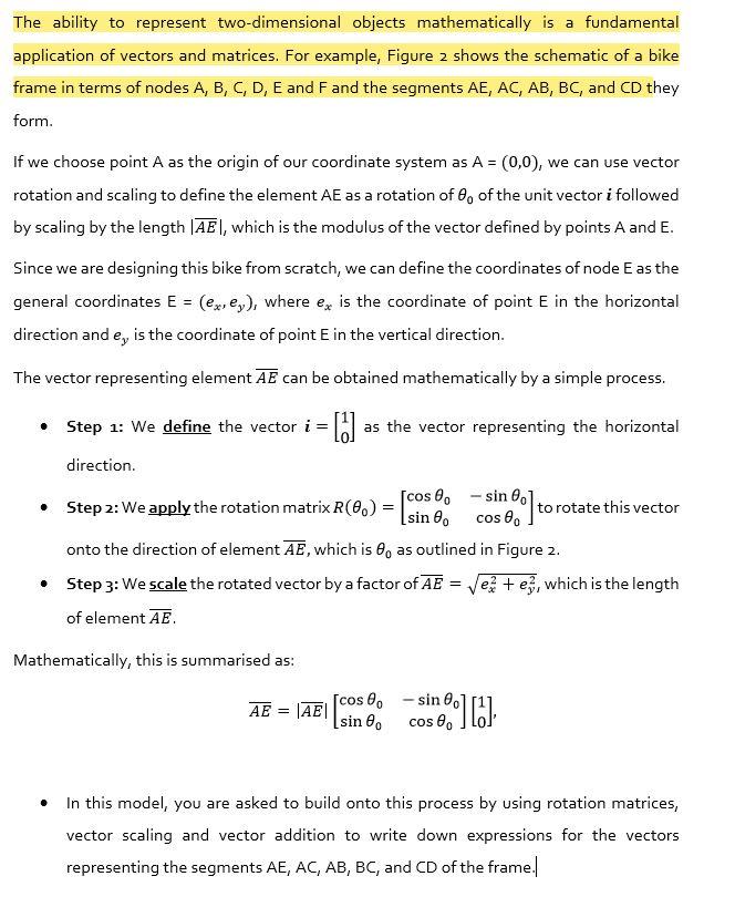 application of vectors and matrices. For example, | Chegg.com
