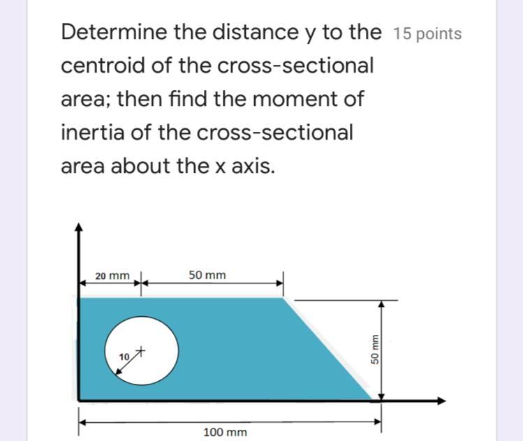 Solved Determine the distance y to the 15 points centroid of | Chegg.com