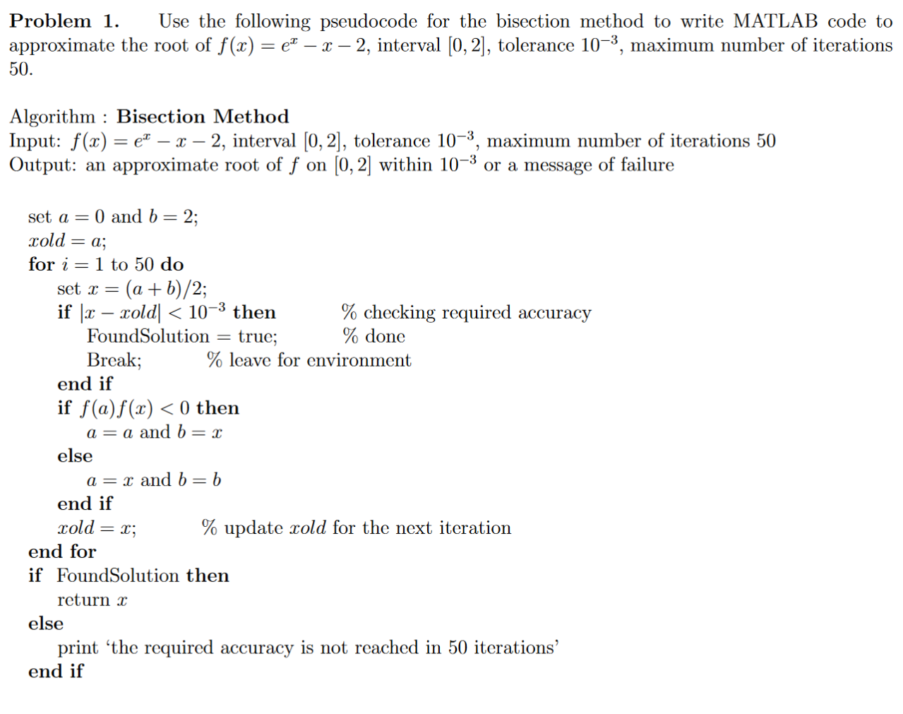 Solved Problem 1. Use the following pseudocode for the | Chegg.com Solved Problem 1. Use the following pseudocode for the | Chegg.com