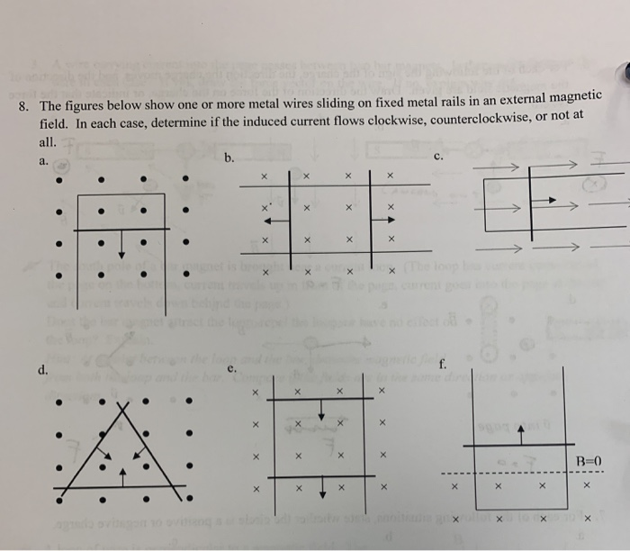 Solved 8. The figures below show one or more metal wires | Chegg.com