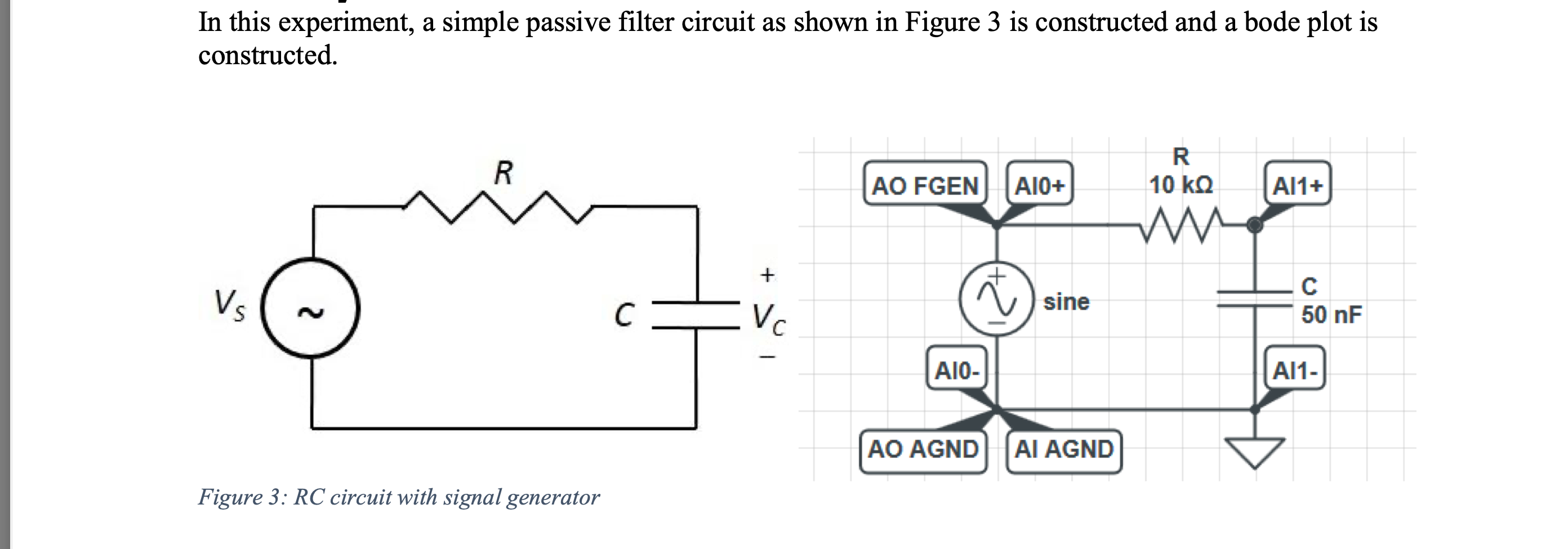 Solved Construct the simple RC circuit shown in Figure 3, | Chegg.com