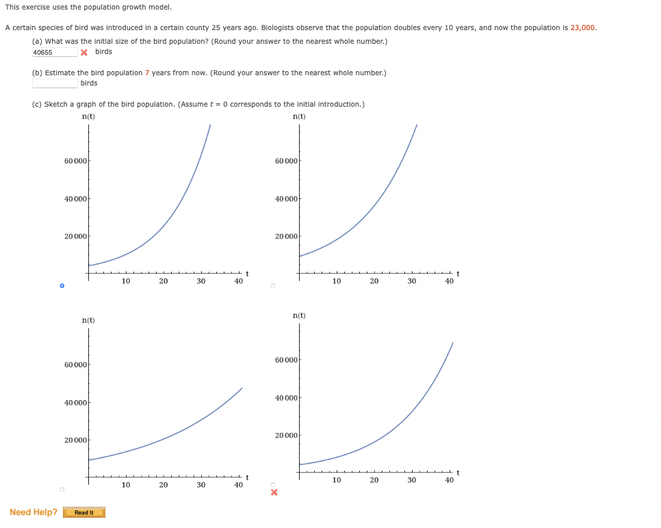Solved This exercise uses the population growth model. A | Chegg.com