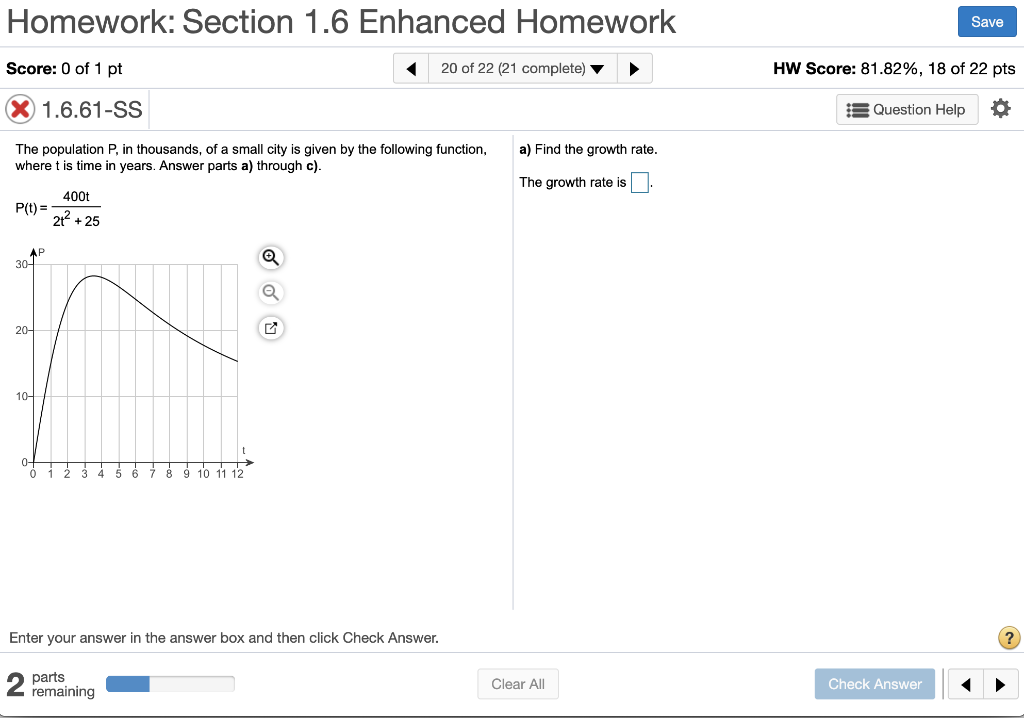 Solved Homework Section 1 6 Enhanced Homework Save Score 0