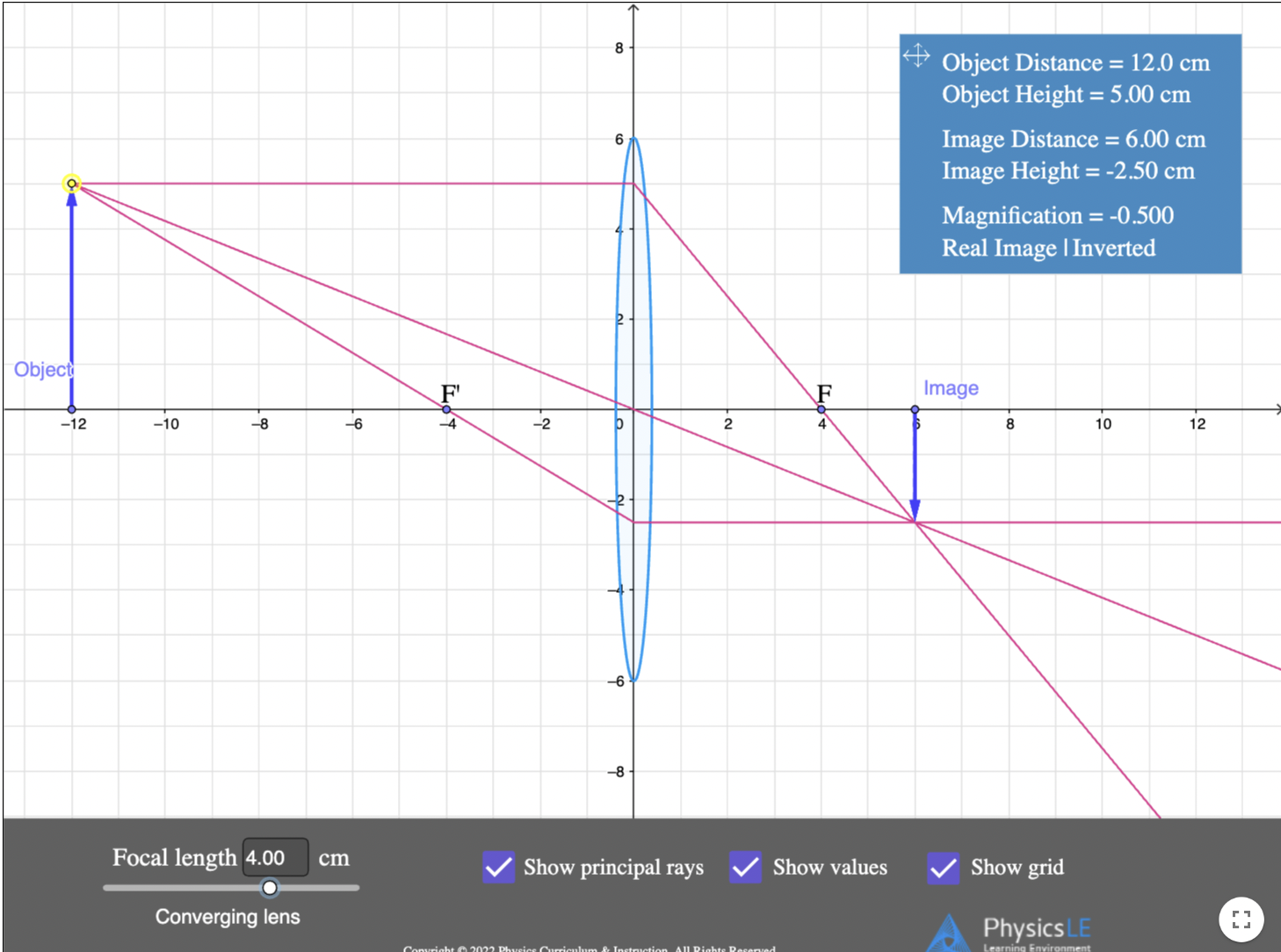 Solved Please help me calculate the image height, mag, and | Chegg.com