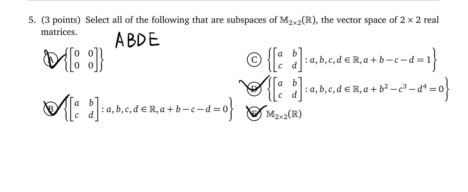 Solved 5. (3 points) Select all of the following that are | Chegg.com